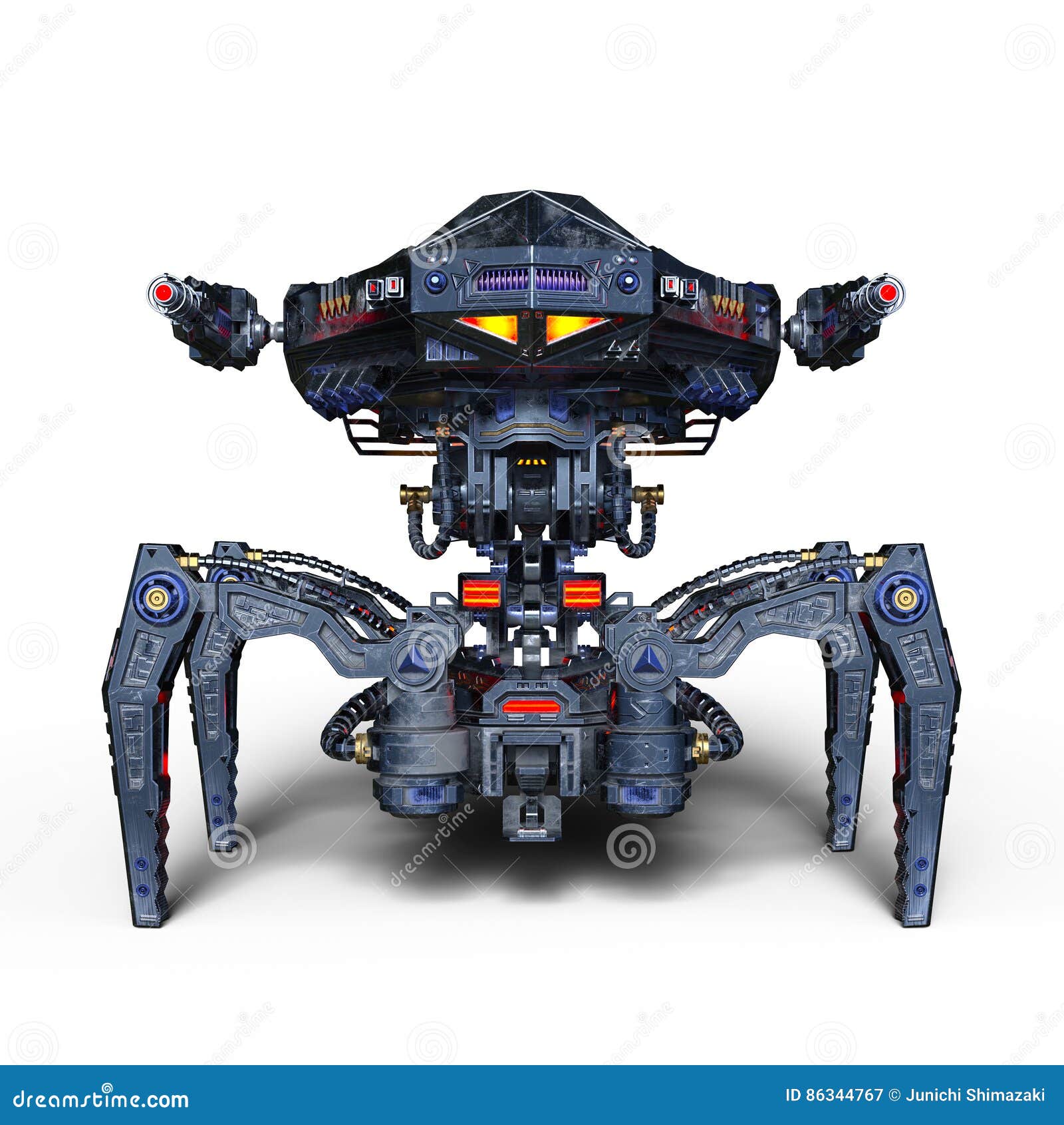 Battle robot stock illustration. Illustration of white - 86344767