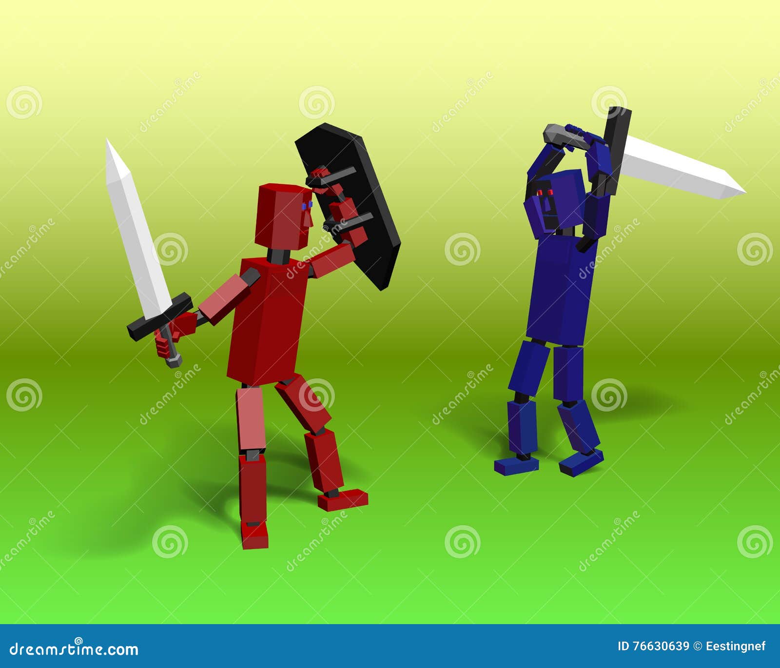 Battle robots with swords. stock vector. Illustration of furious - 76630639