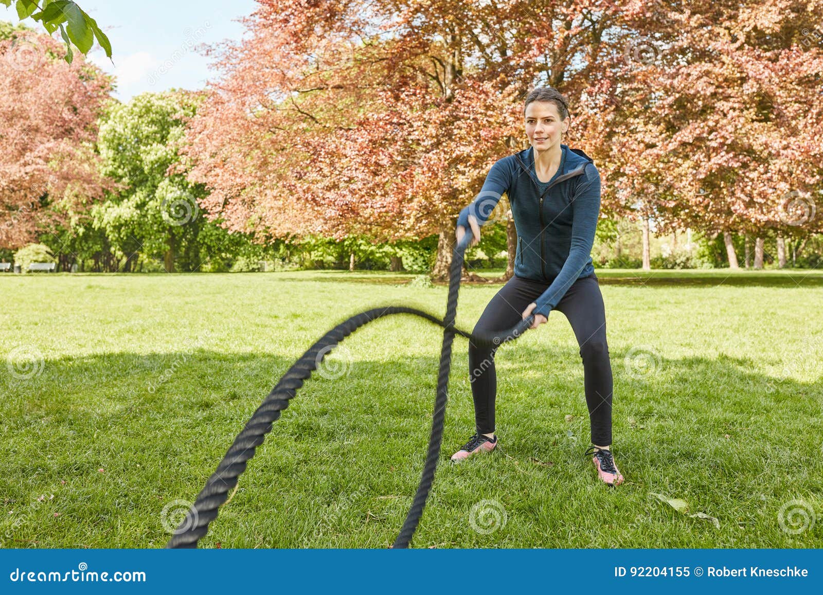Battle Rope Training As Functional Fitness Stock Image - Image of ...