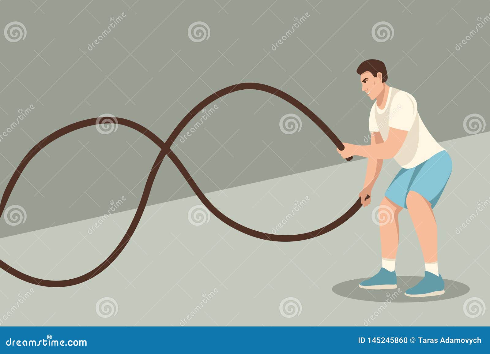 Battle Rope Workout,vector Illustration, Flat Stock Vector ...