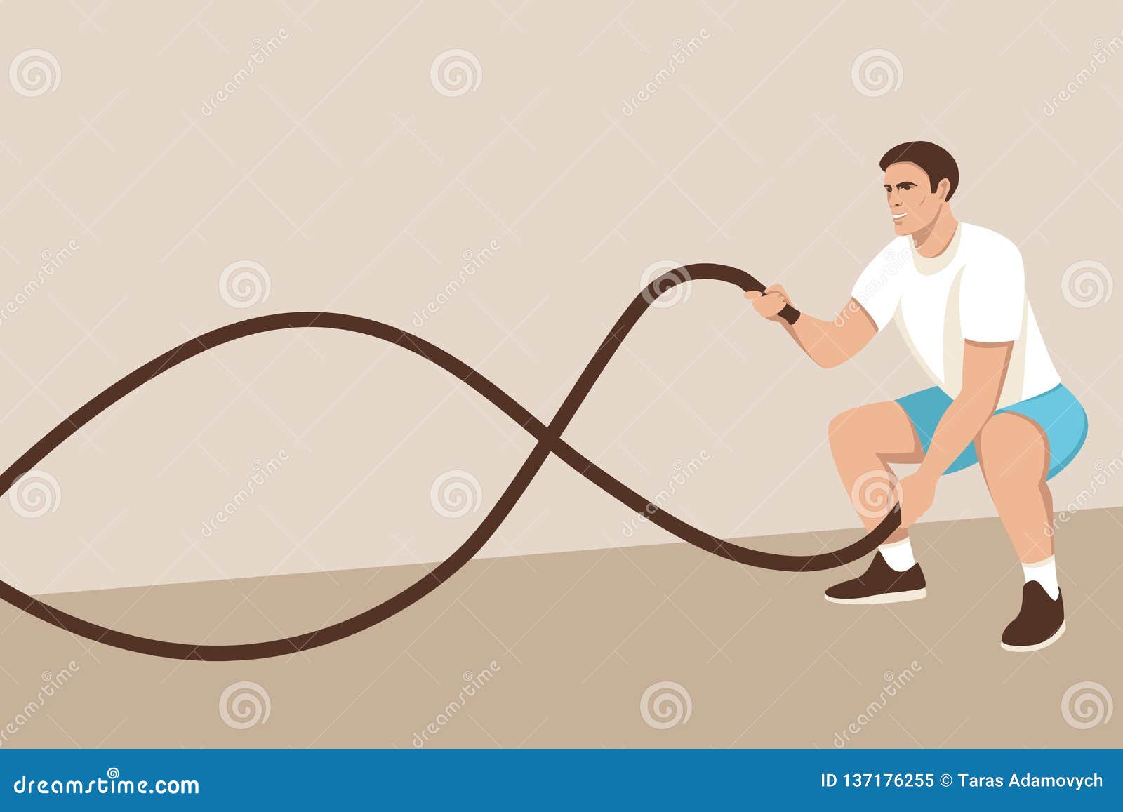Battle Rope Workout,vector Illustration, Flat Stock Vector ...