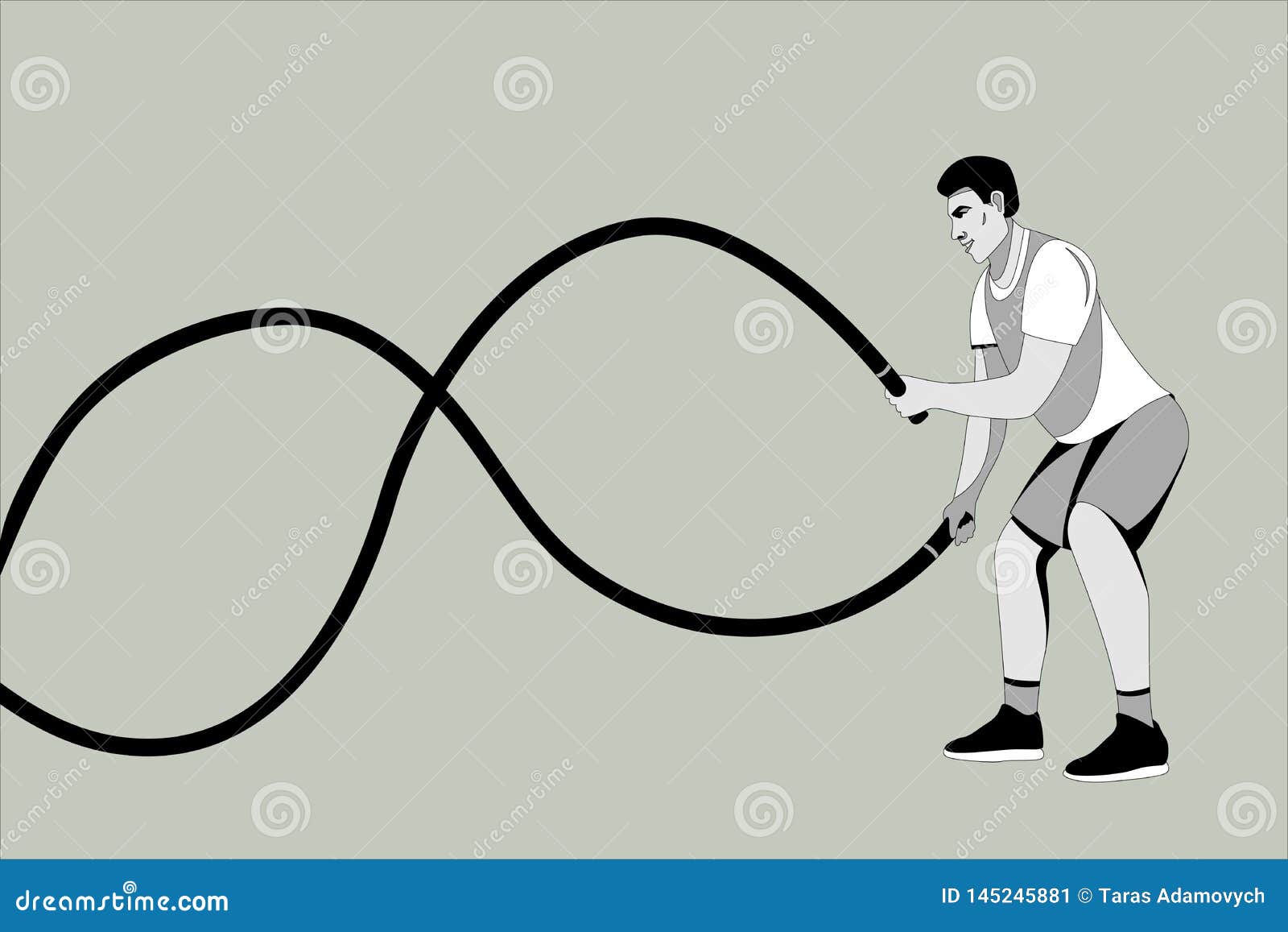 Battle Rope Workout,vector Illustration, Lining Stock Vector ...