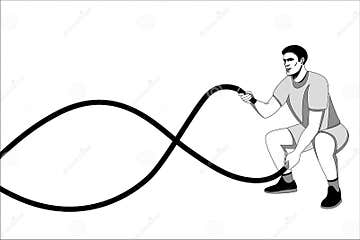 Battle Rope Workout,vector Illustration, Lining Stock Vector ...