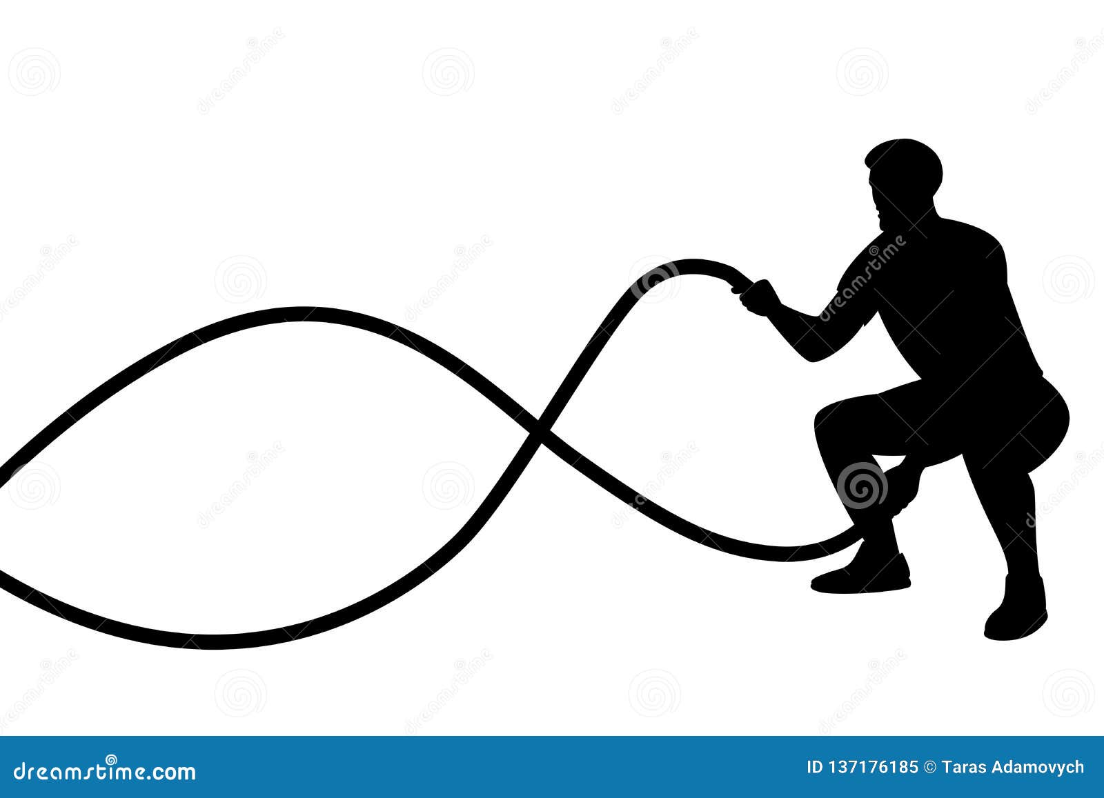 Battle Rope Workout,vector Illustration, Silhouette Stock Vector ...