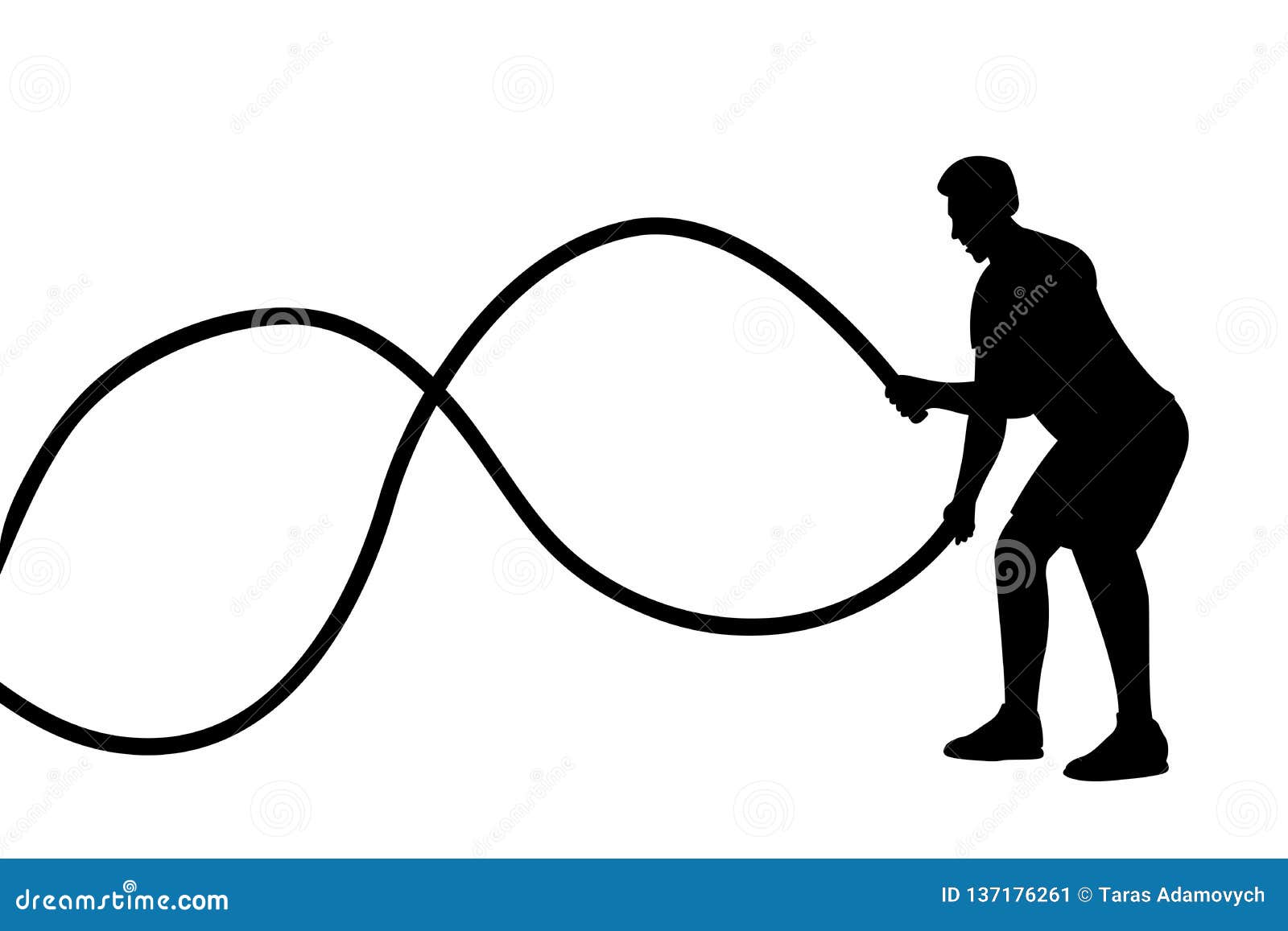 Battle Rope Workout,vector Illustration, Silhouette Stock Vector ...