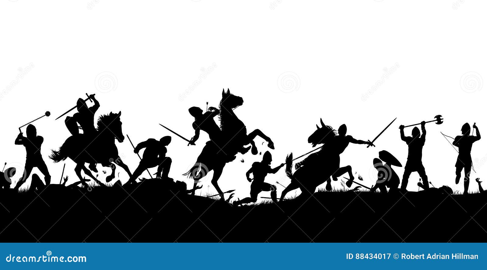 Battle scene silhouette stock vector. Illustration of infantry - 88434017