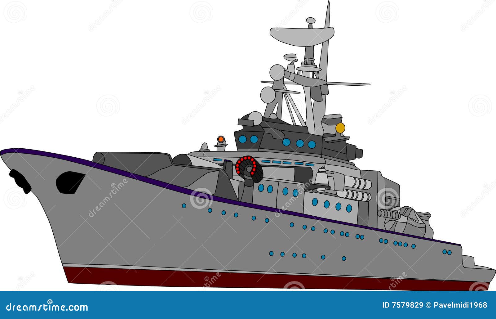 Battle ship stock vector. Illustration of large, craft - 7579829
