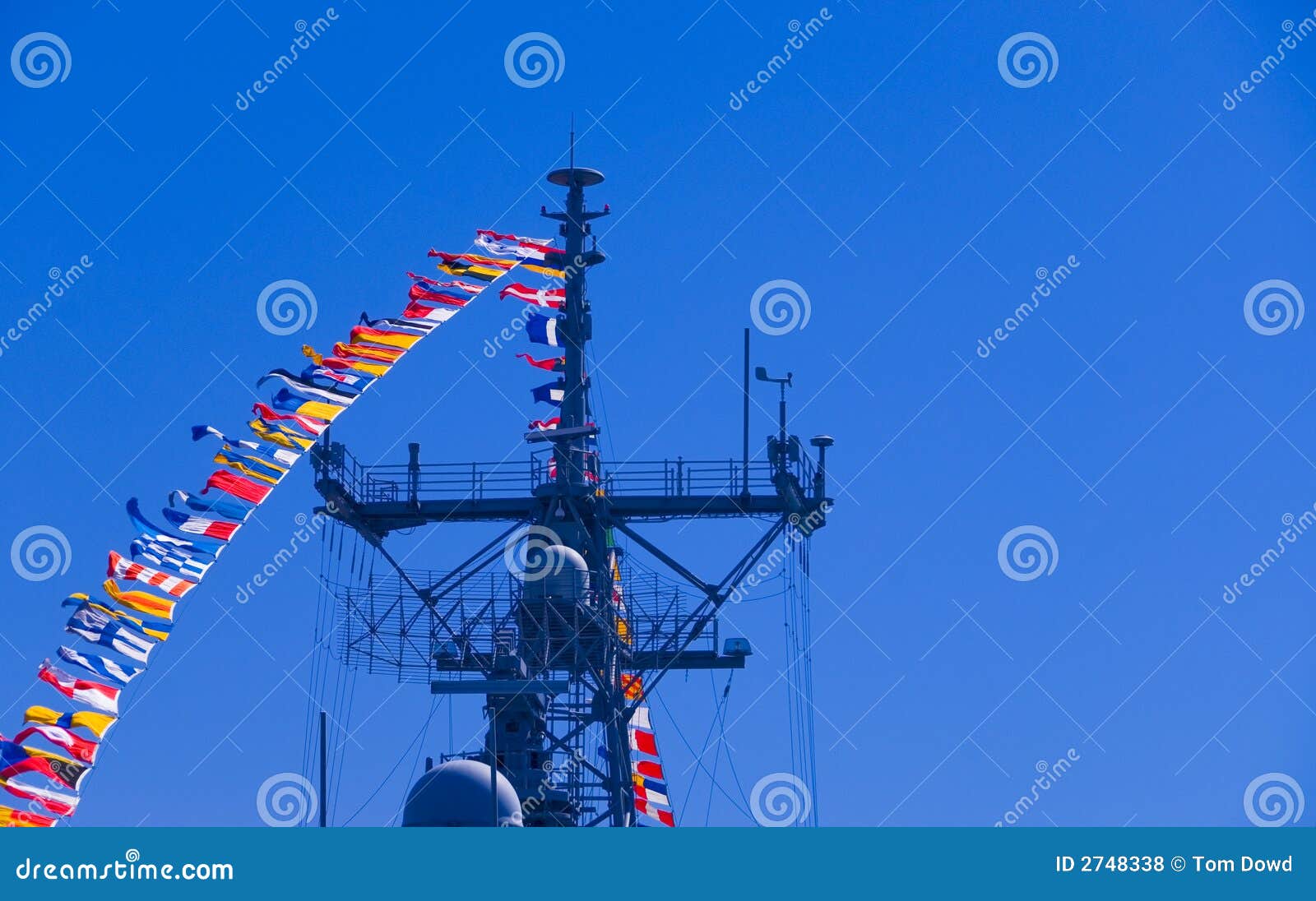 Battle Ship Mast and Flags stock photo. Image of peace - 2748338