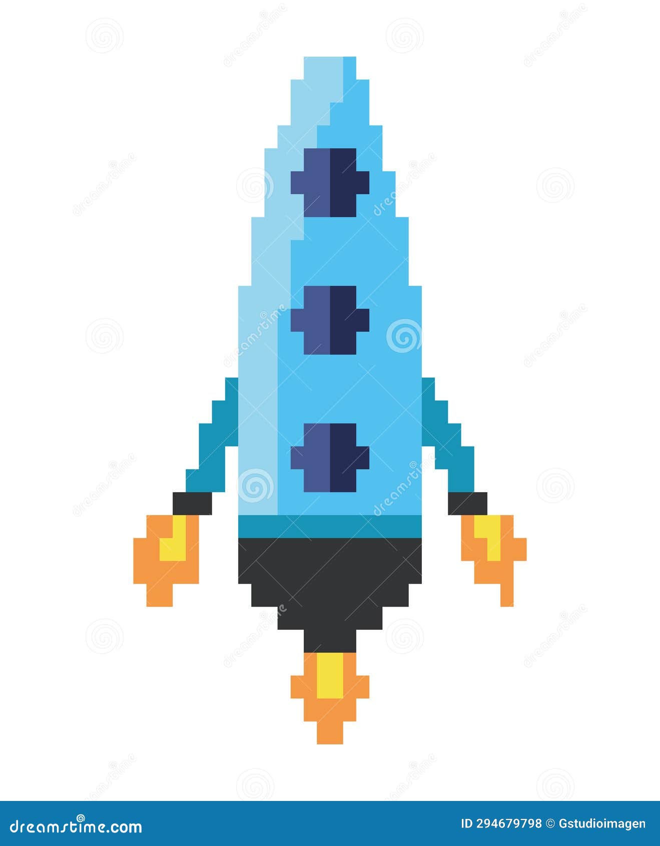 Battle Ship Pixels Blue Illustration Stock Vector - Illustration of ...