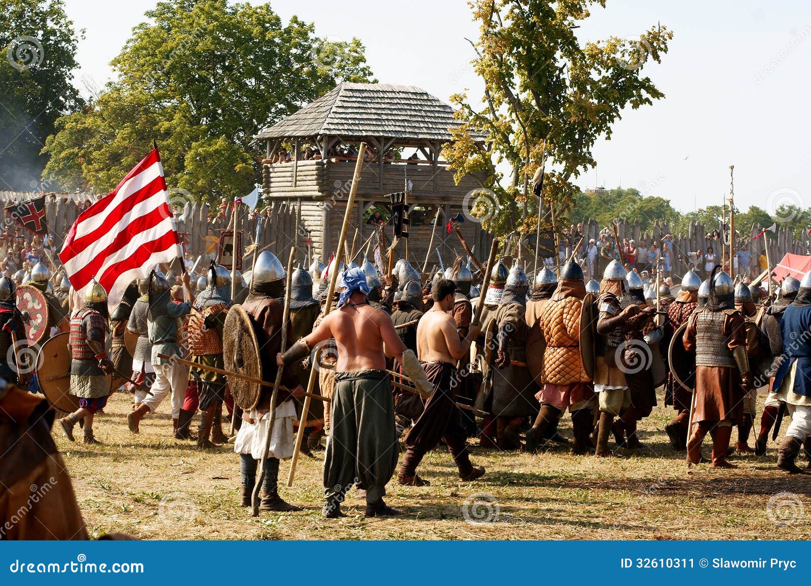 Battle of Slavs and Vikings Editorial Photo - Image of knights, armor ...