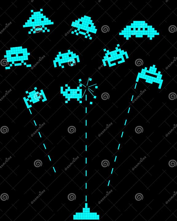 Battle with space invaders stock vector. Illustration of invasion ...