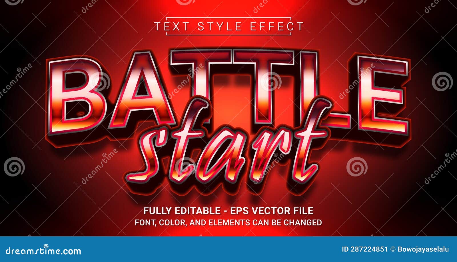 Battle Start Text Style Effect. Editable Graphic Text Template Stock Illustration - Illustration ...