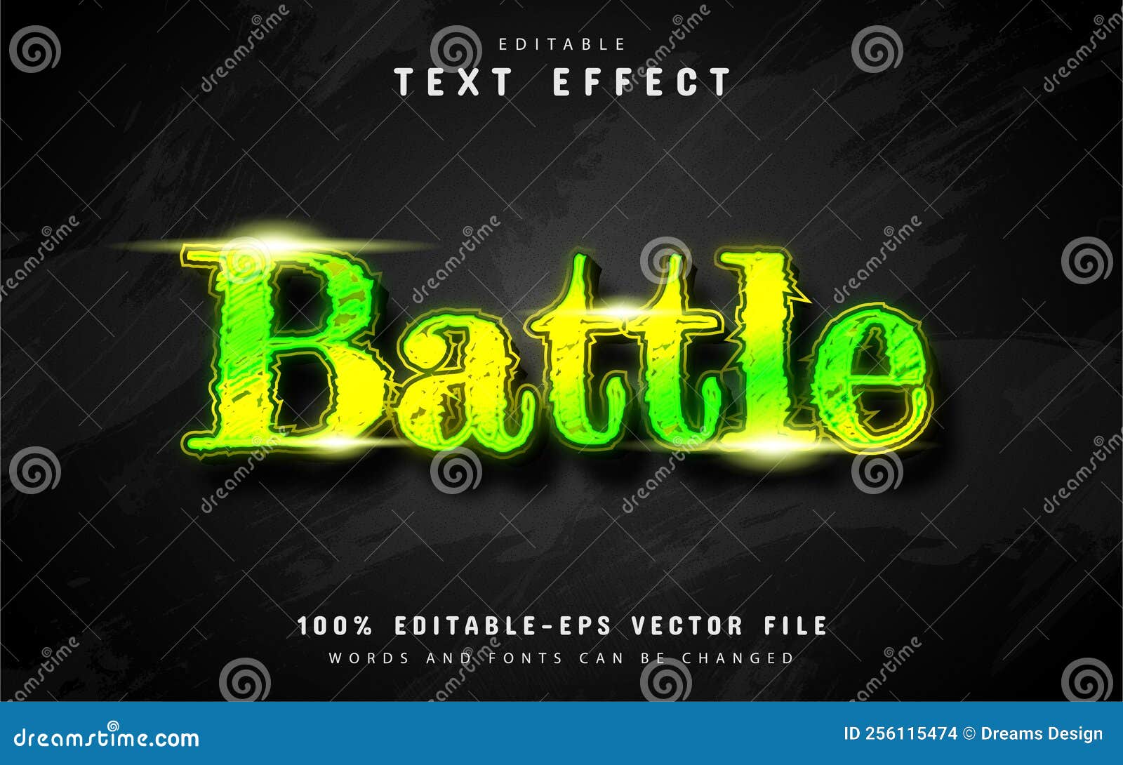 Battle text effect stock vector. Illustration of concept - 256115474