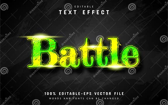 Battle text effect stock vector. Illustration of concept - 256115474
