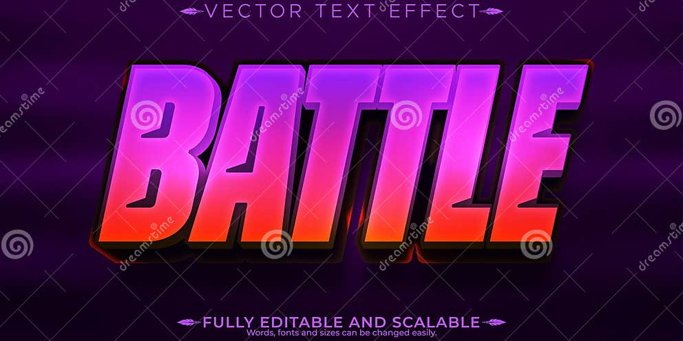 Battle Text Effect, Editable War and Combat Customizable Font Style ...