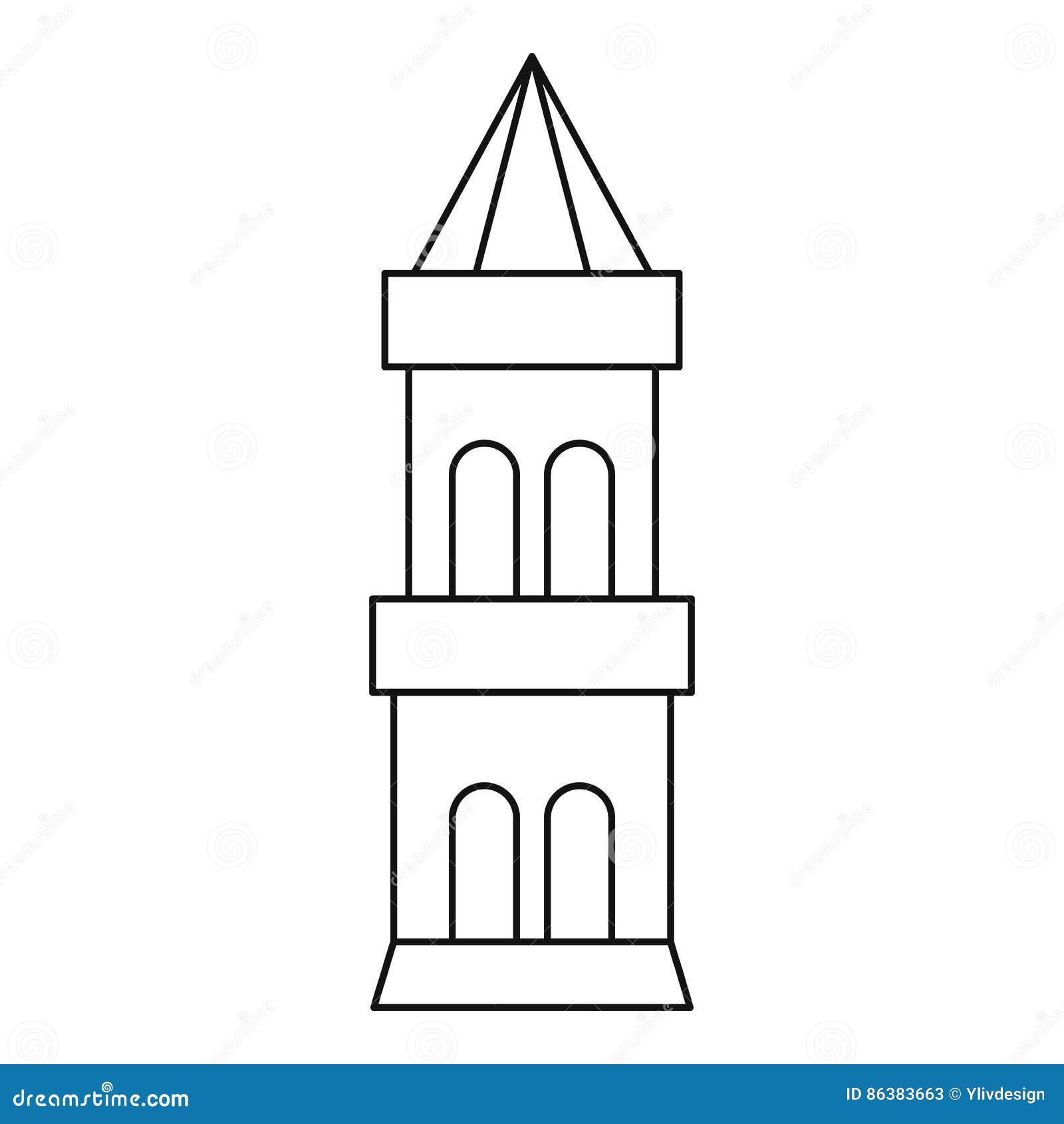 Battle Tower Guarding the Fortress Icon Stock Vector - Illustration of ...