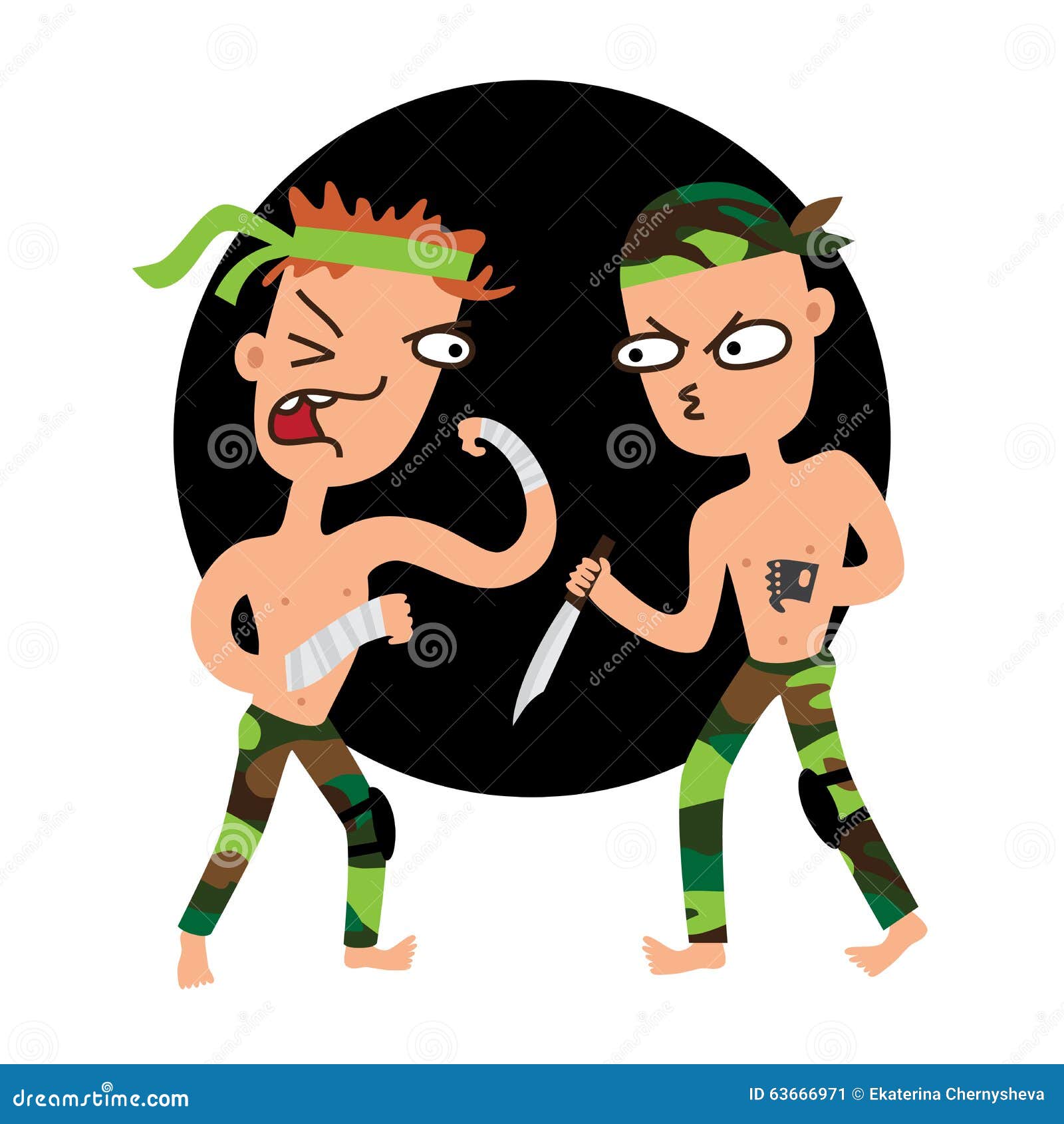 The Battle between the Two Guys Stock Vector - Illustration of fist ...