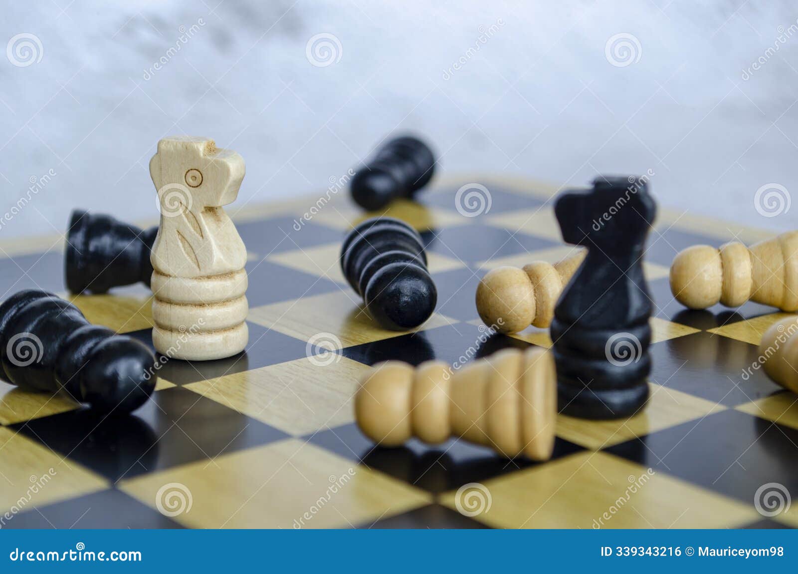 Battle between Two Knights in Chess Game. Winner and Loser Concept ...