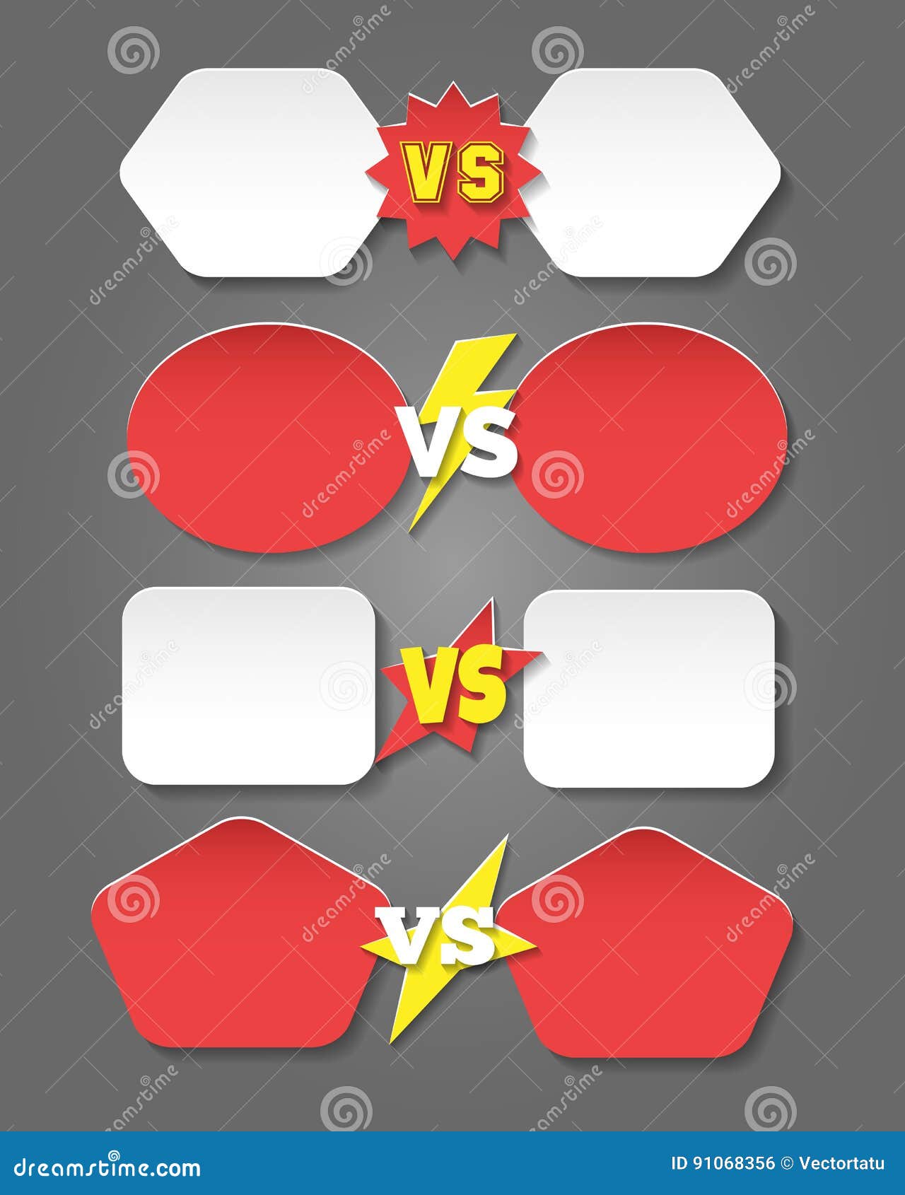 Battle Versus Labels in Flat Style Stock Vector - Illustration of ...