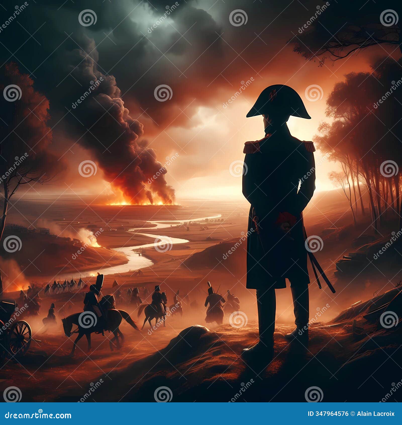 Waterloo Battle Of Bonaparte Napoleon Emperor Of France In Europe. An ...