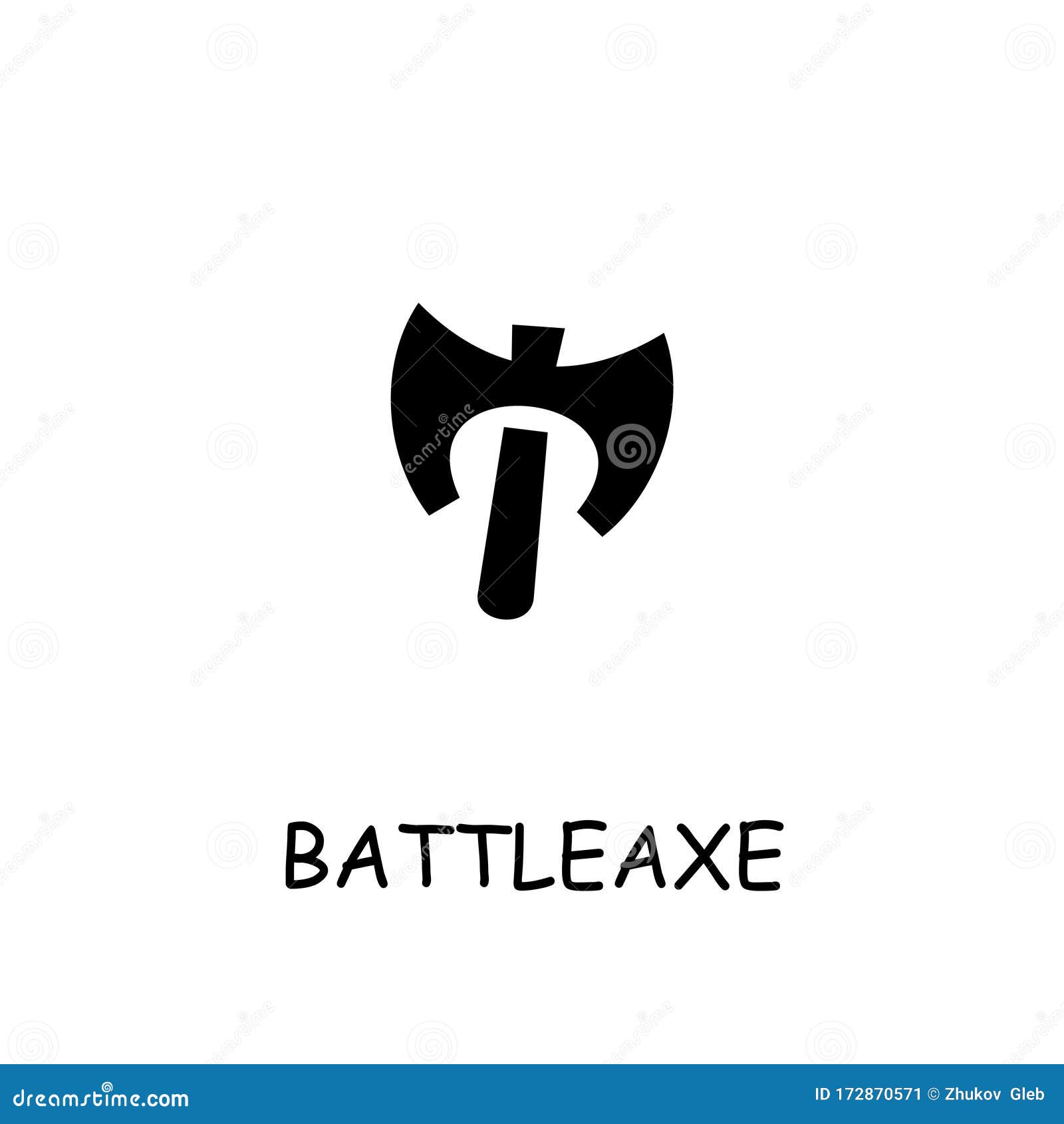 Battleaxe flat vector icon stock illustration. Illustration of game ...
