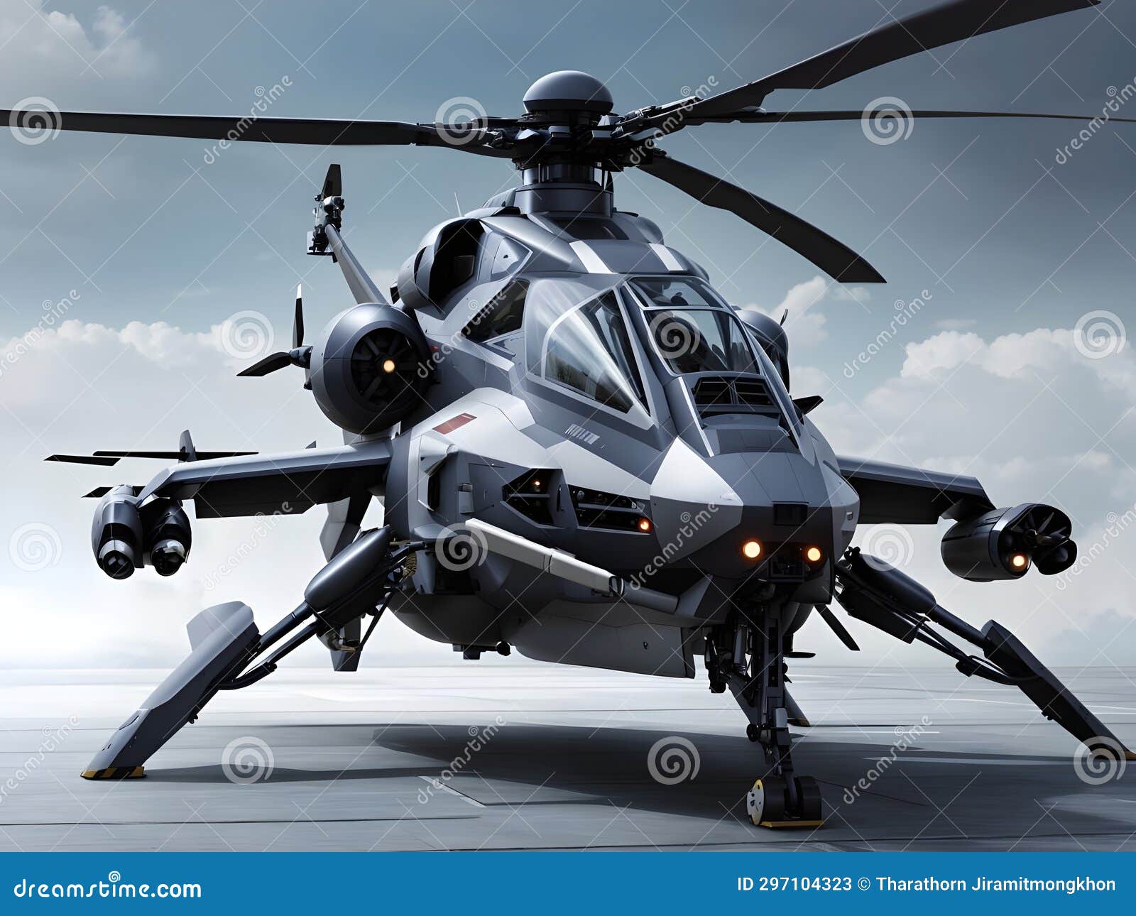Battlefield Evolution: Future Technology of Attack Helicopters Stock Illustration - Illustration ...