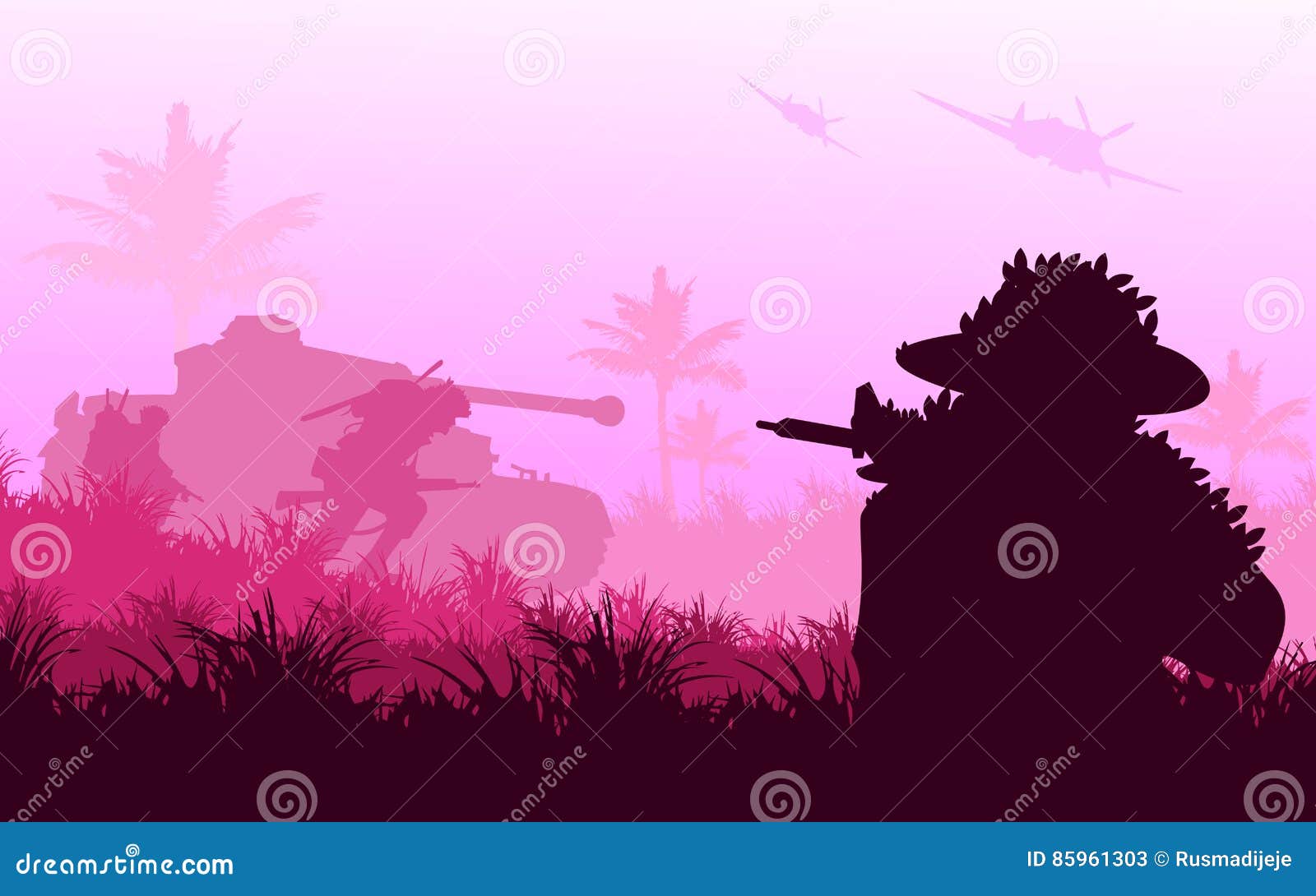 Battlefield stock vector. Illustration of graphic, tank - 85961303