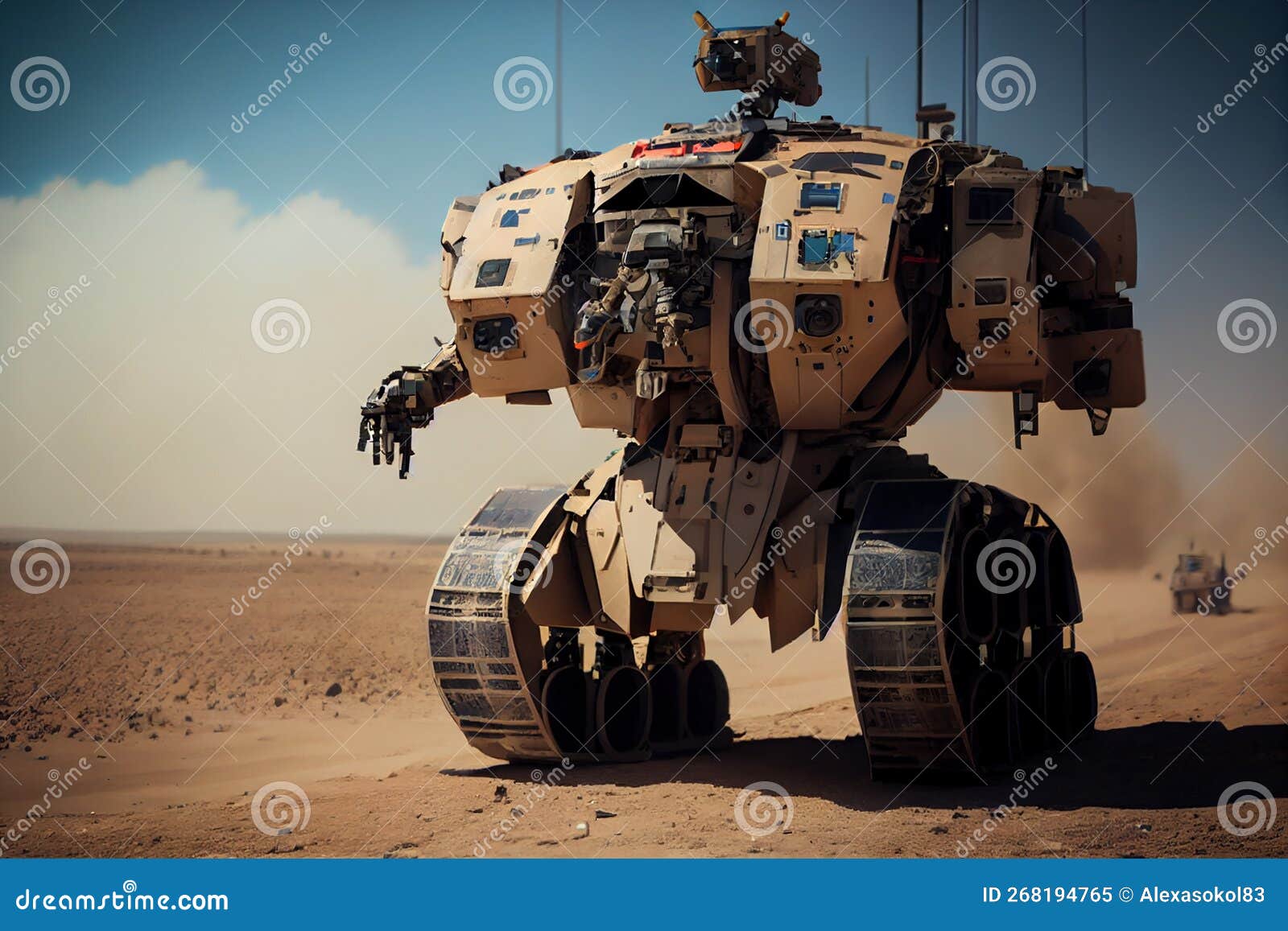 Battlefield , Warrior Robot Man is Equipped with High Technology and ...