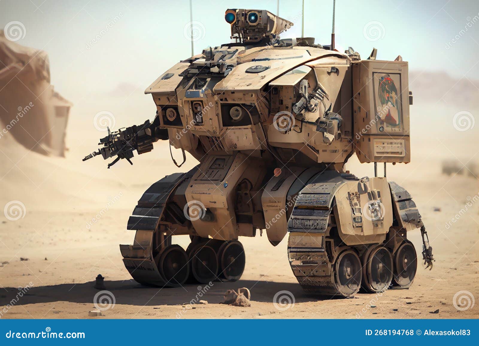 Battlefield , Warrior Robot Man is Equipped with High Technology and ...