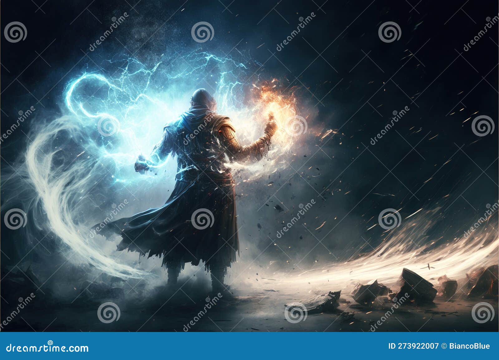 Battlemage In Magical Fantasy Setting For Game Character Design Royalty