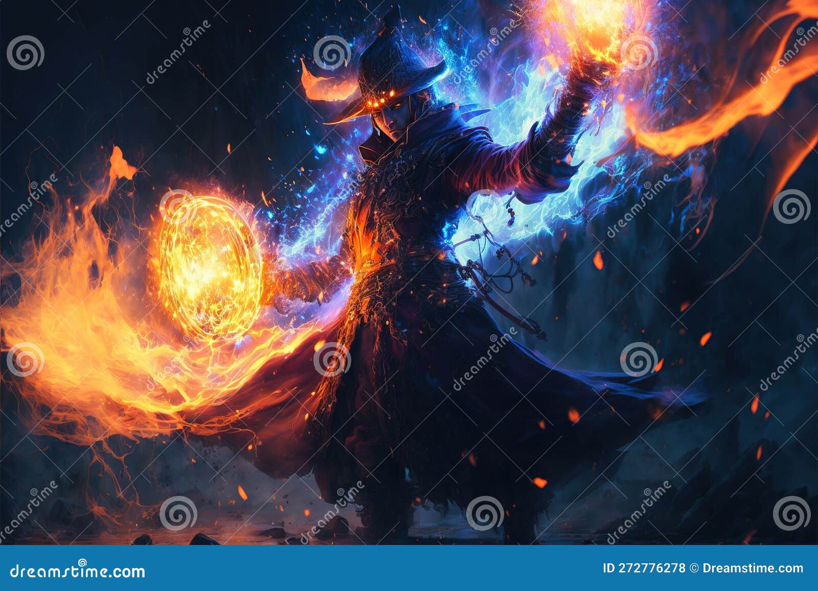 Battlemage In Magical Fantasy Setting For Game Character Design Royalty