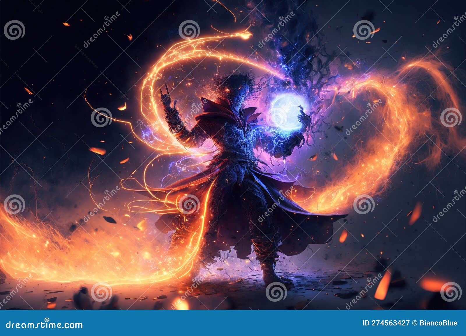 Battlemage In Magical Fantasy Setting For Game Character Design Stock Image