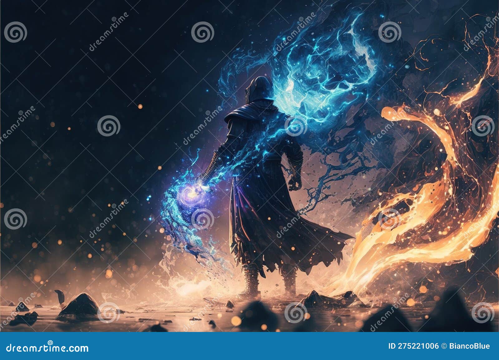 Battlemage In Magical Fantasy Setting For Game Character Design Royalty