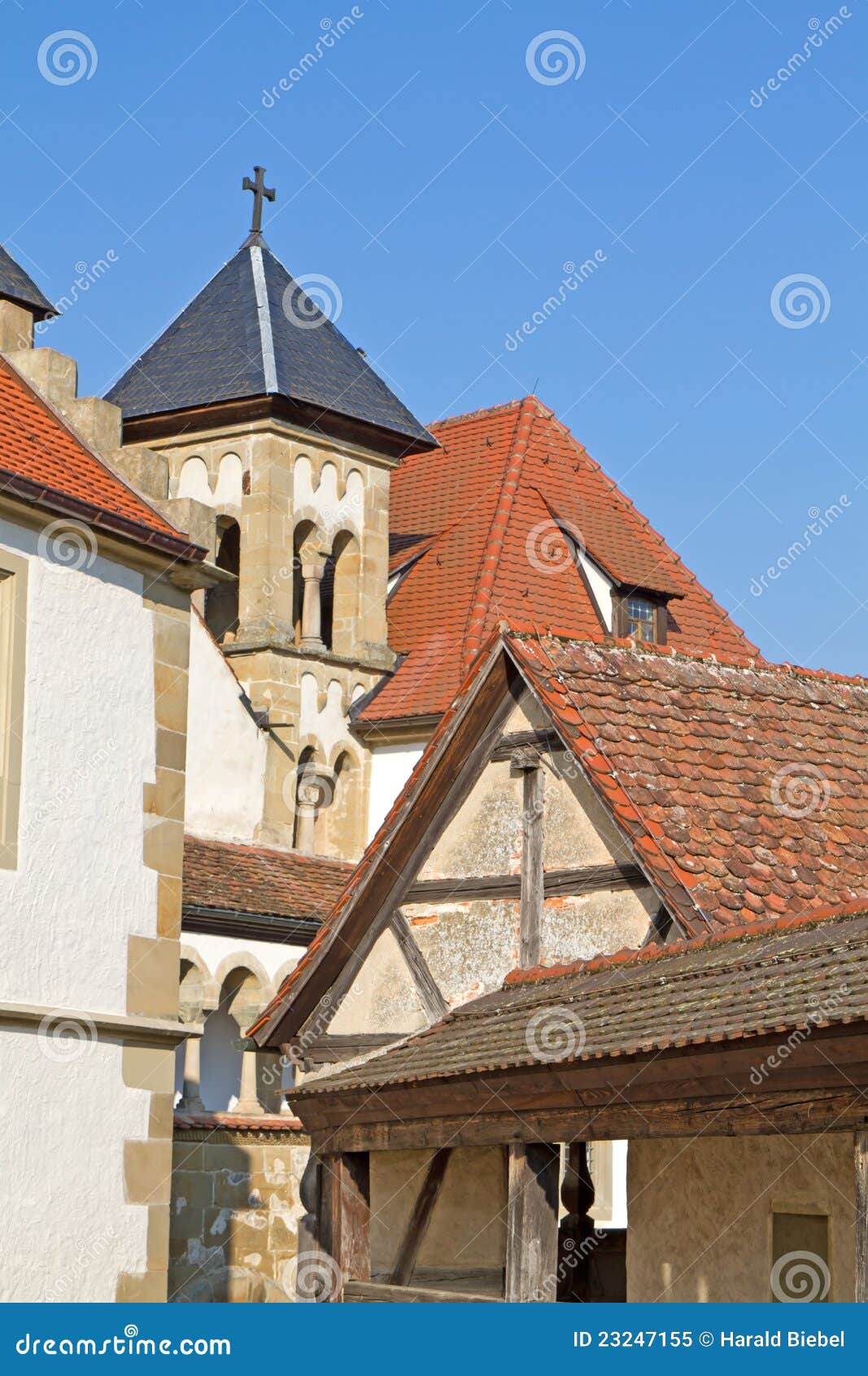 Battlement Walkway Inside Comburg Castle Stock Image - Image of ...