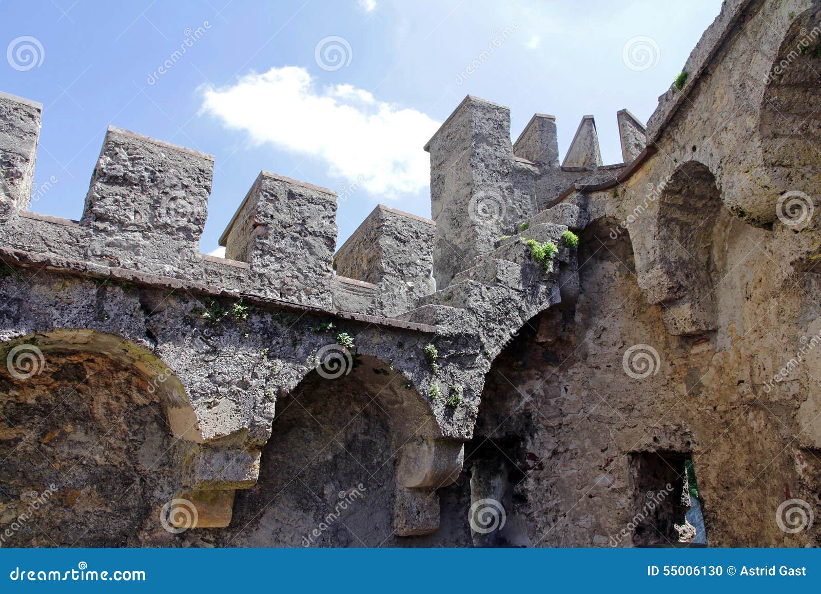 The Battlements of an Ancient Castle Stock Photo - Image of fairytale ...