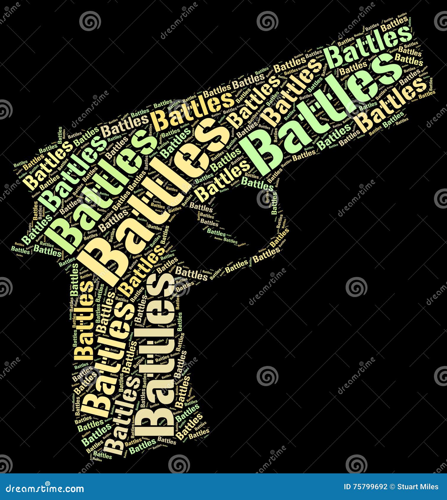 Battles Word Shows Combat Text and Conflict Stock Illustration ...