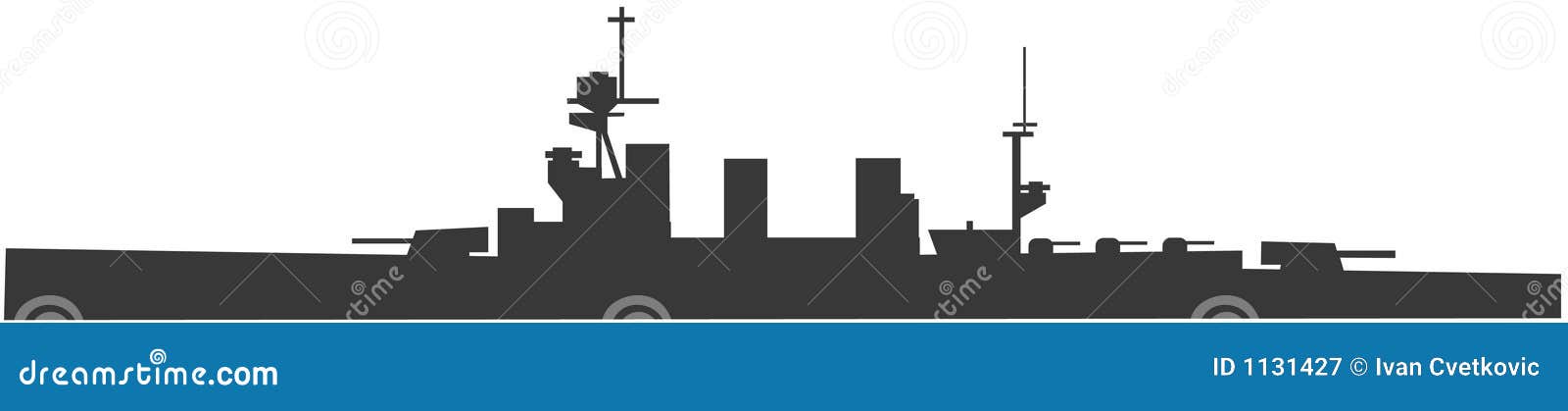 Battleship stock vector. Illustration of battle, ocean - 1131427