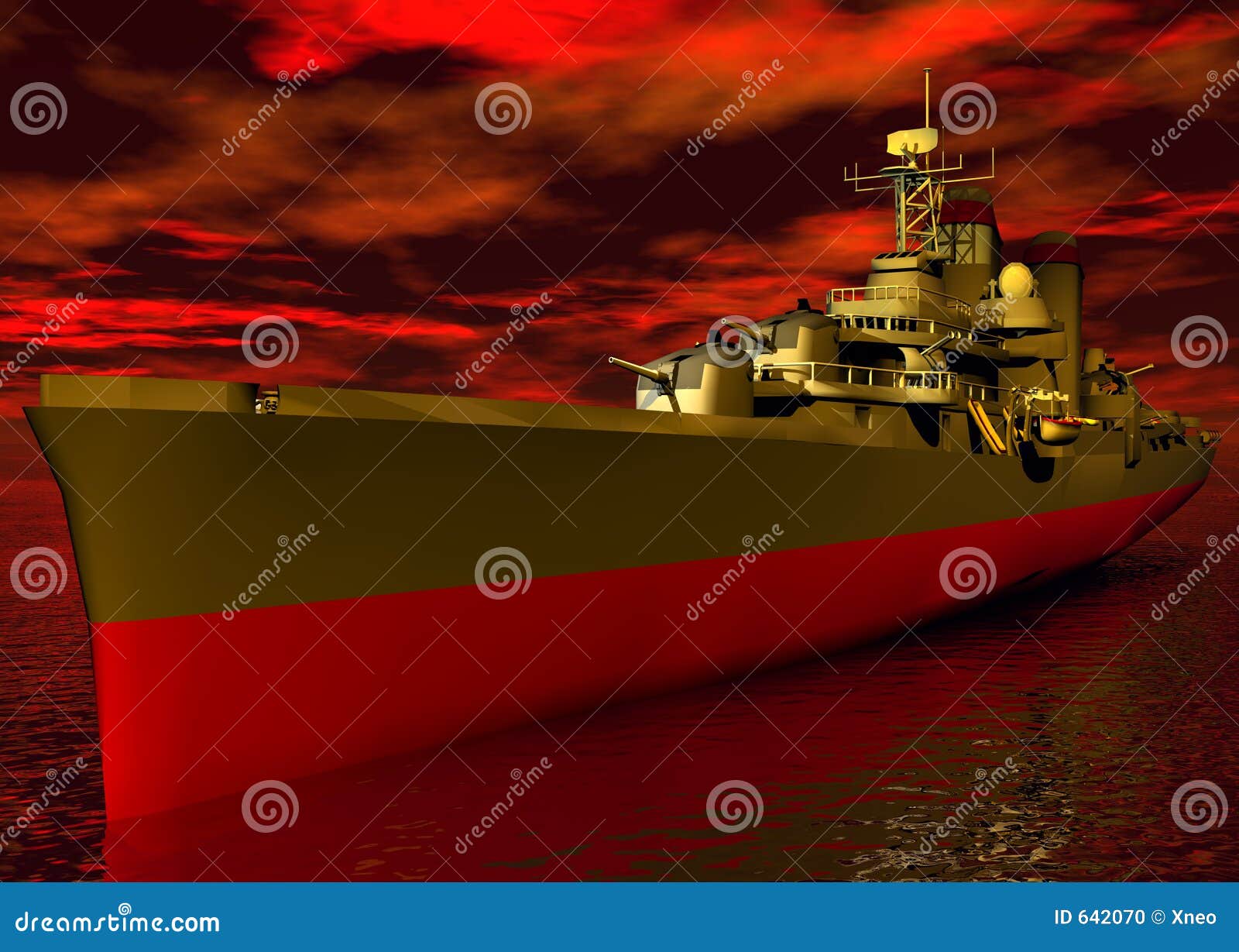 Red Sky Battleship Stock Photo | CartoonDealer.com #36373104