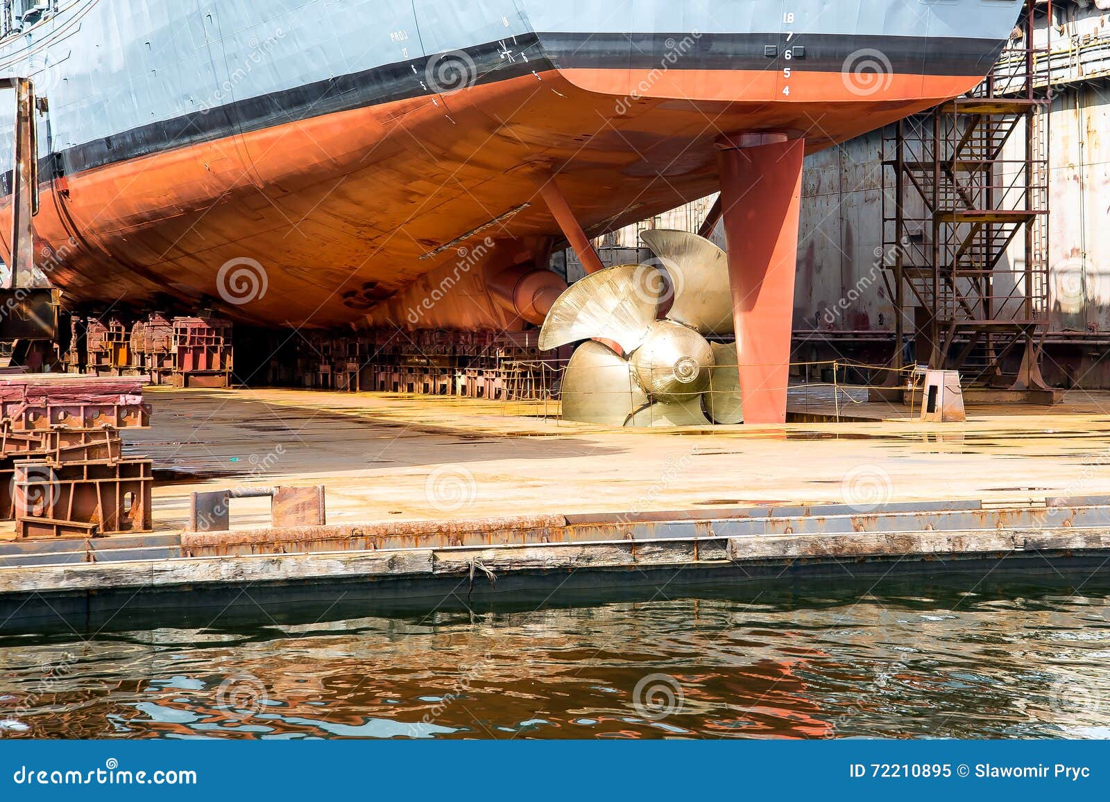 Battleship on the dock stock image. Image of overview - 72210895