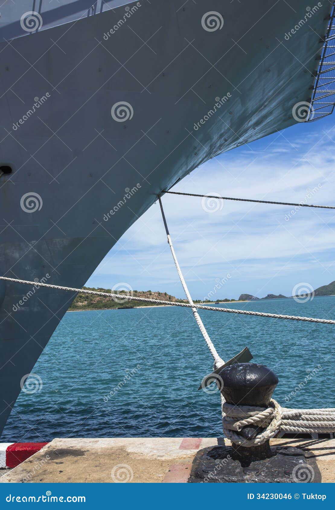 Battleship Docked at the Harbor Stock Photo - Image of vessel, moored ...