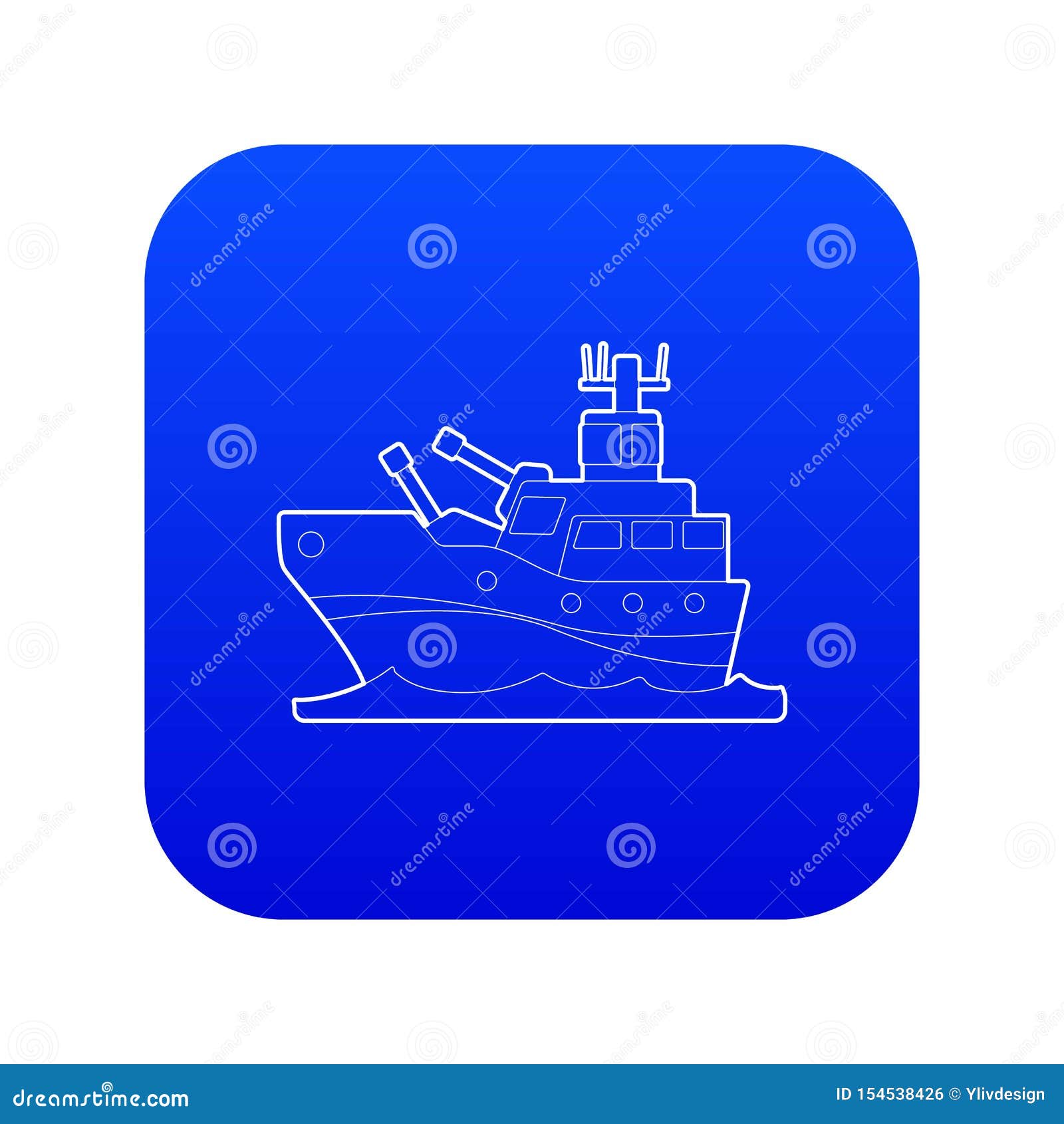 Battleship Icon, Cartoon Style Royalty-Free Illustration ...