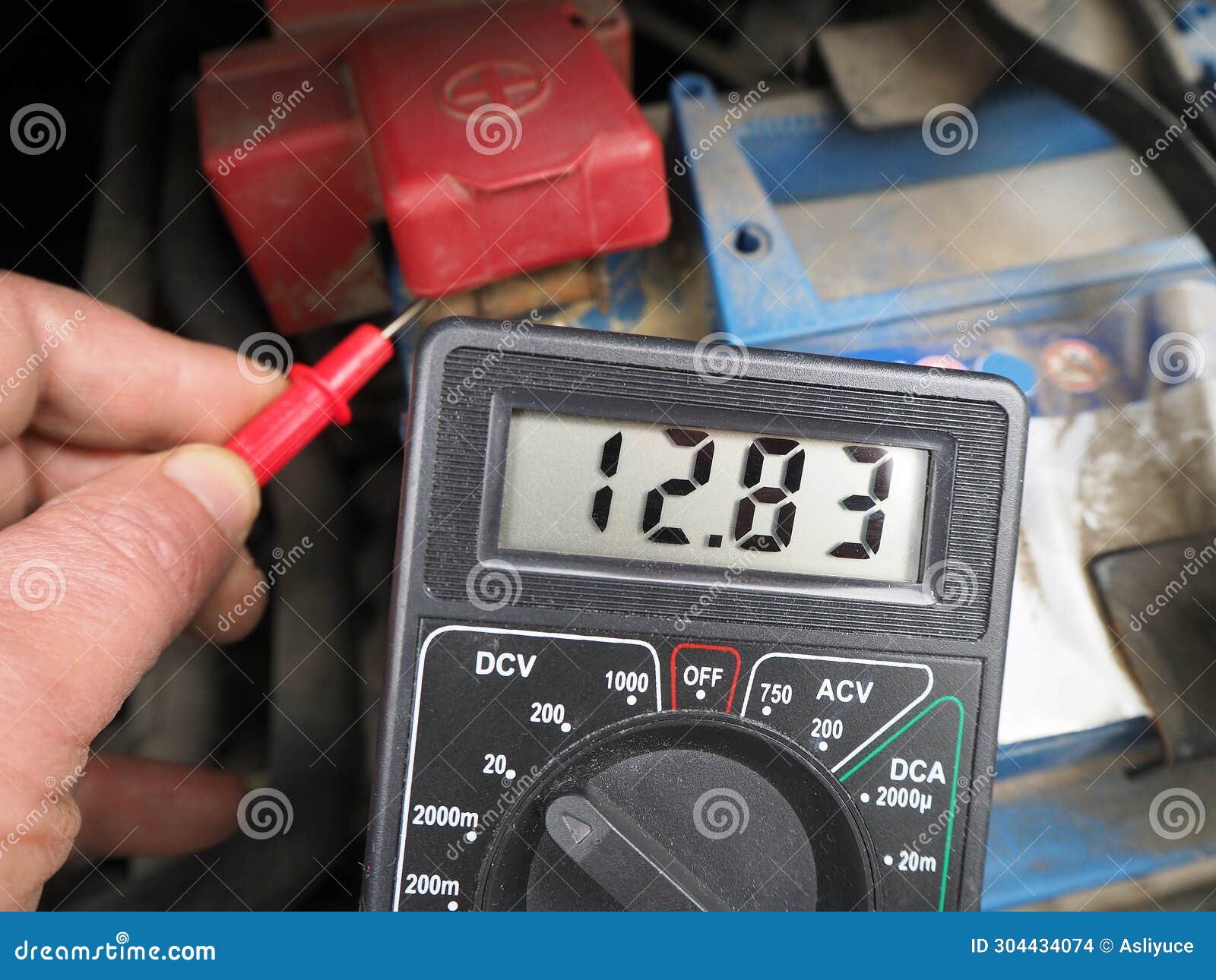 Batttery voltage testing stock photo. Image of battery - 304434074