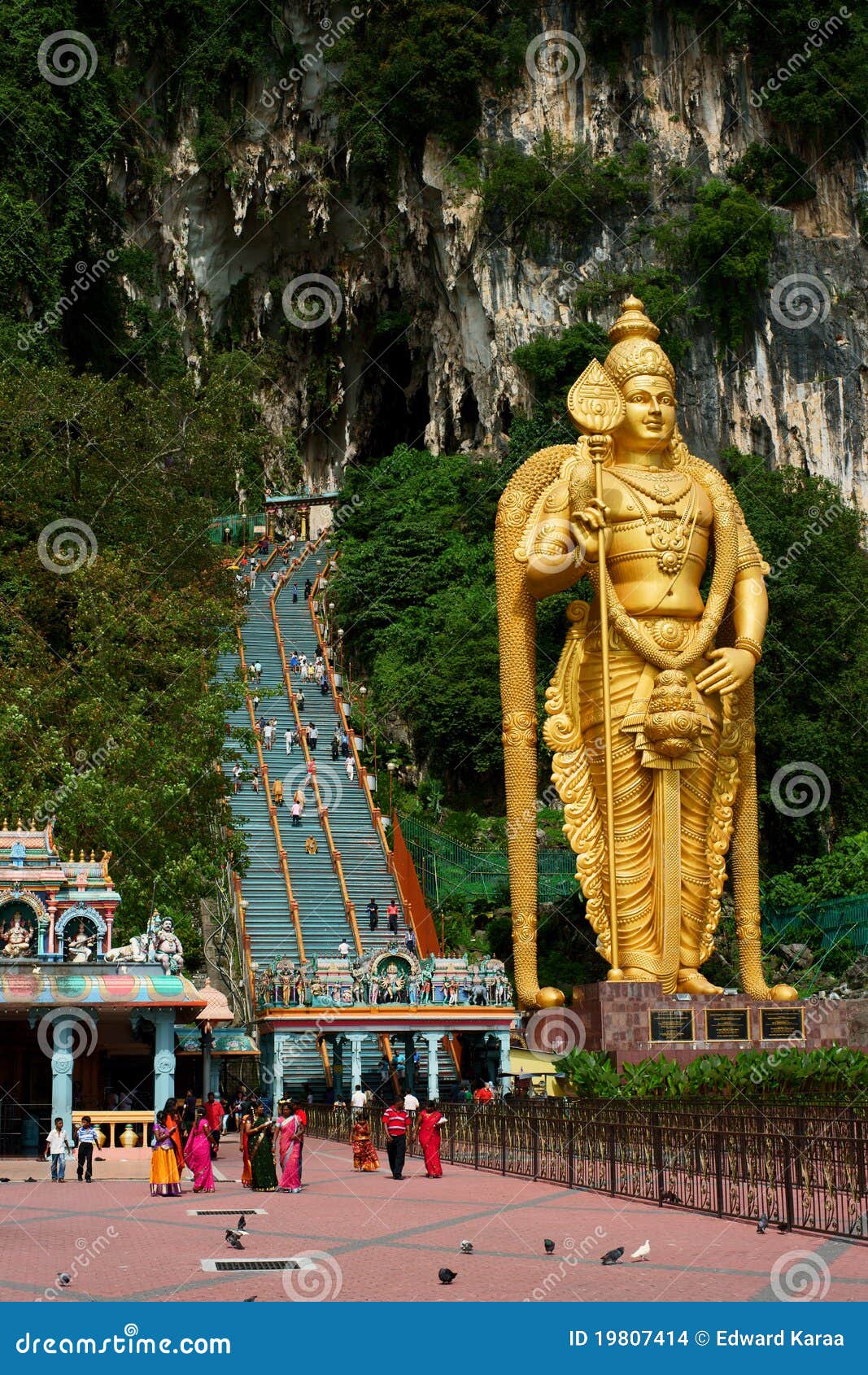 Batu Caves Malaysia Illustration In Black And White Pencil Sketch ...