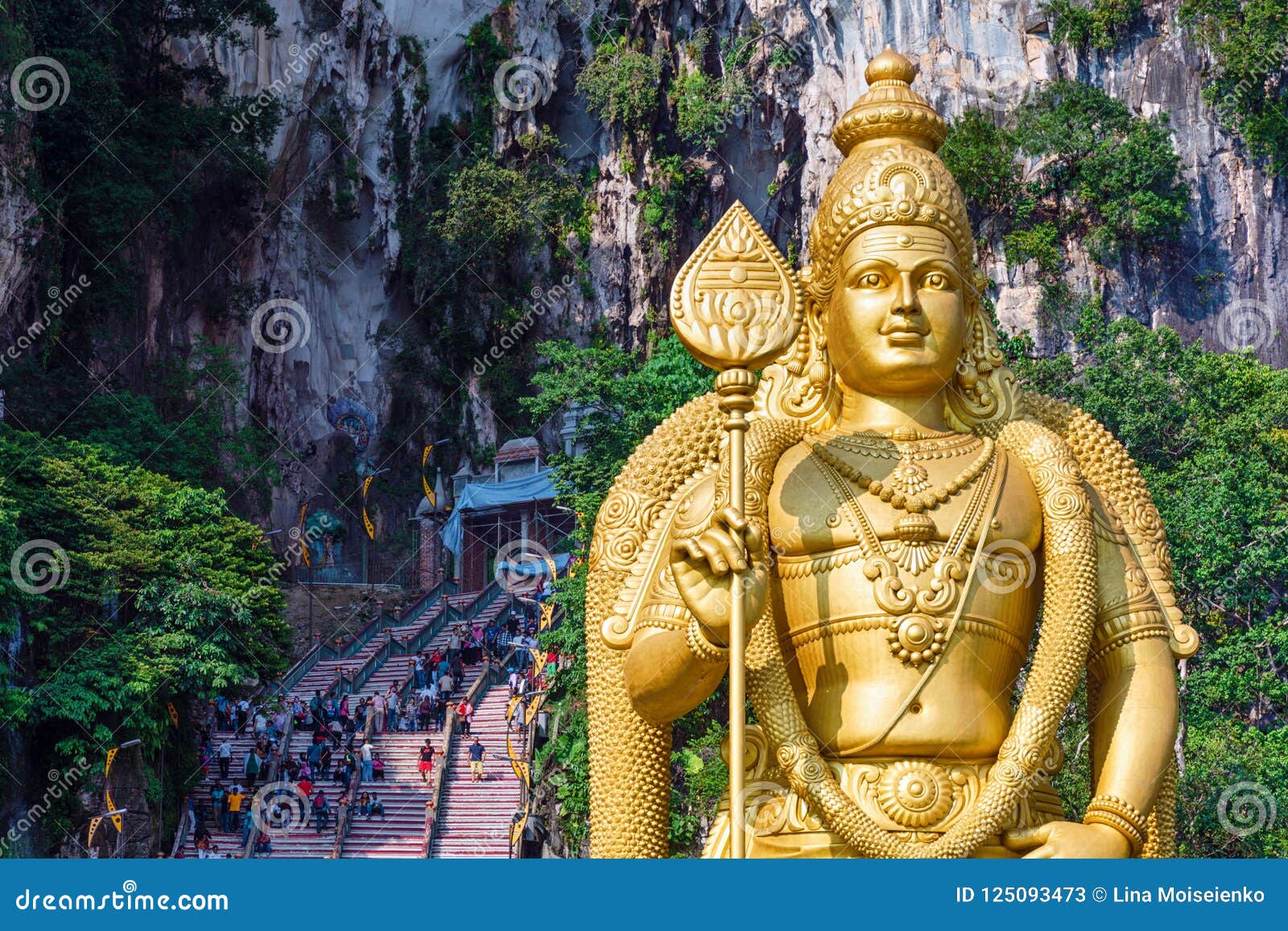 Batu Caves, Malaysia - General View of the Entrance, Murugan Statue ...