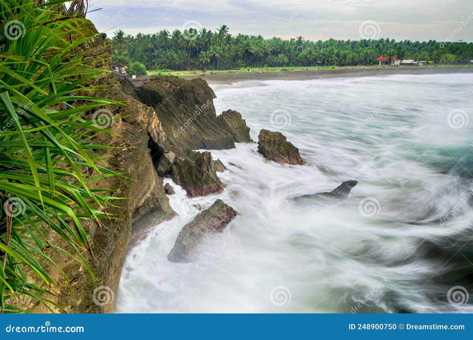 Batu hiu beach stock photo. Image of rapid, river, beach - 248900750