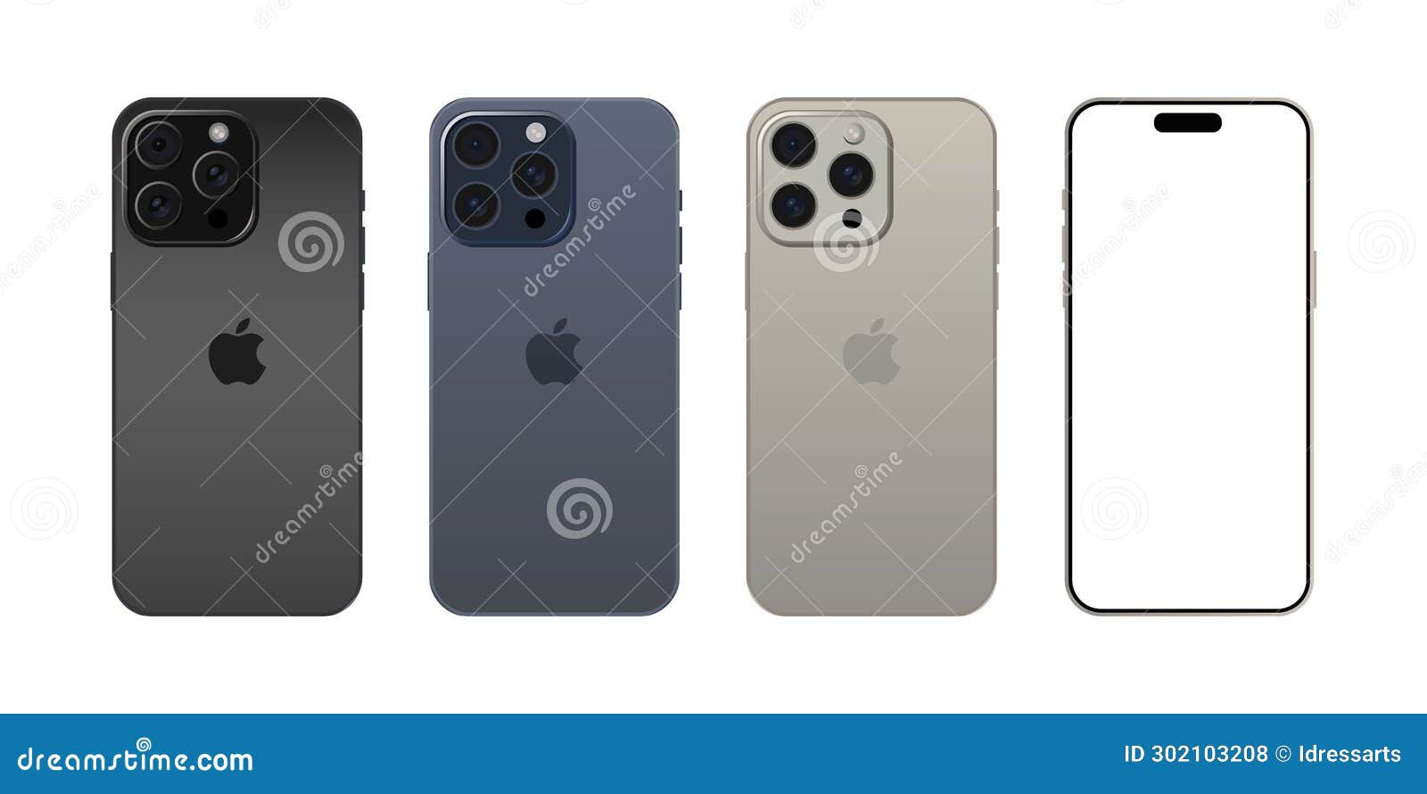 Iphone 15 Model. Yellow Color. Front View And Back View. Vector Mockup ...