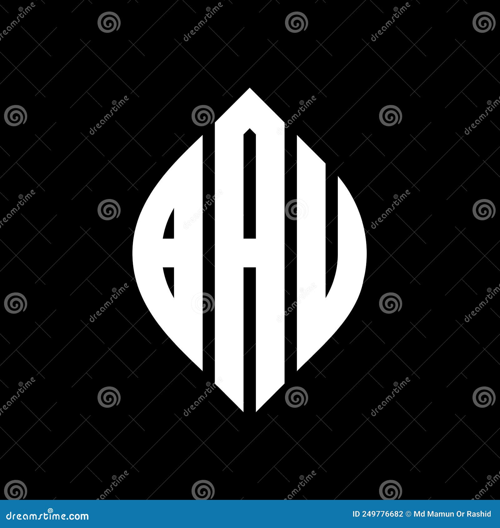 BAU Circle Letter Logo Design with Circle and Ellipse Shape. BAU ...