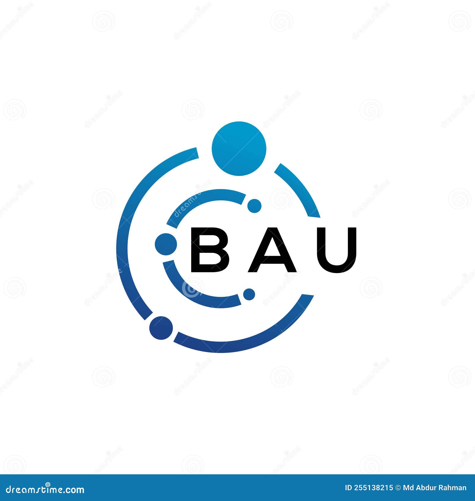 BAU Letter Logo Design on Black Background. BAU Creative Initials ...