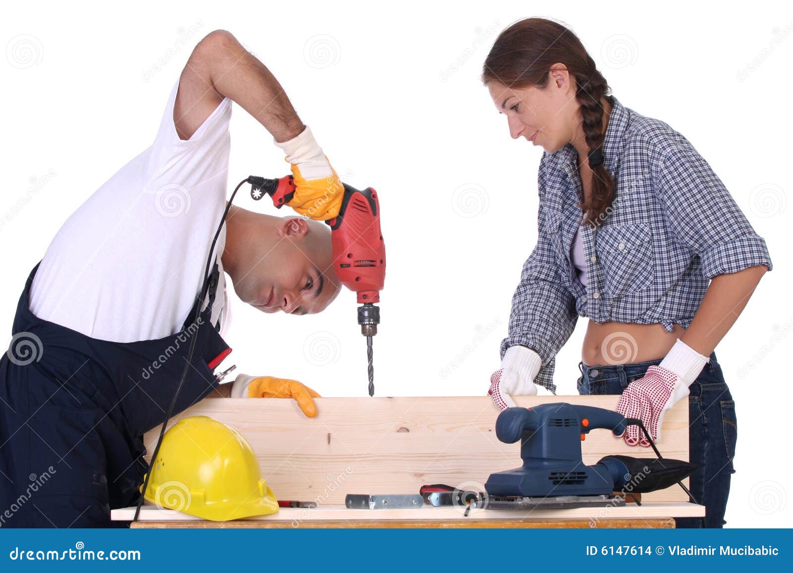 Bauarbeiter Bei Der Arbeit Bild. Bild: 6147614