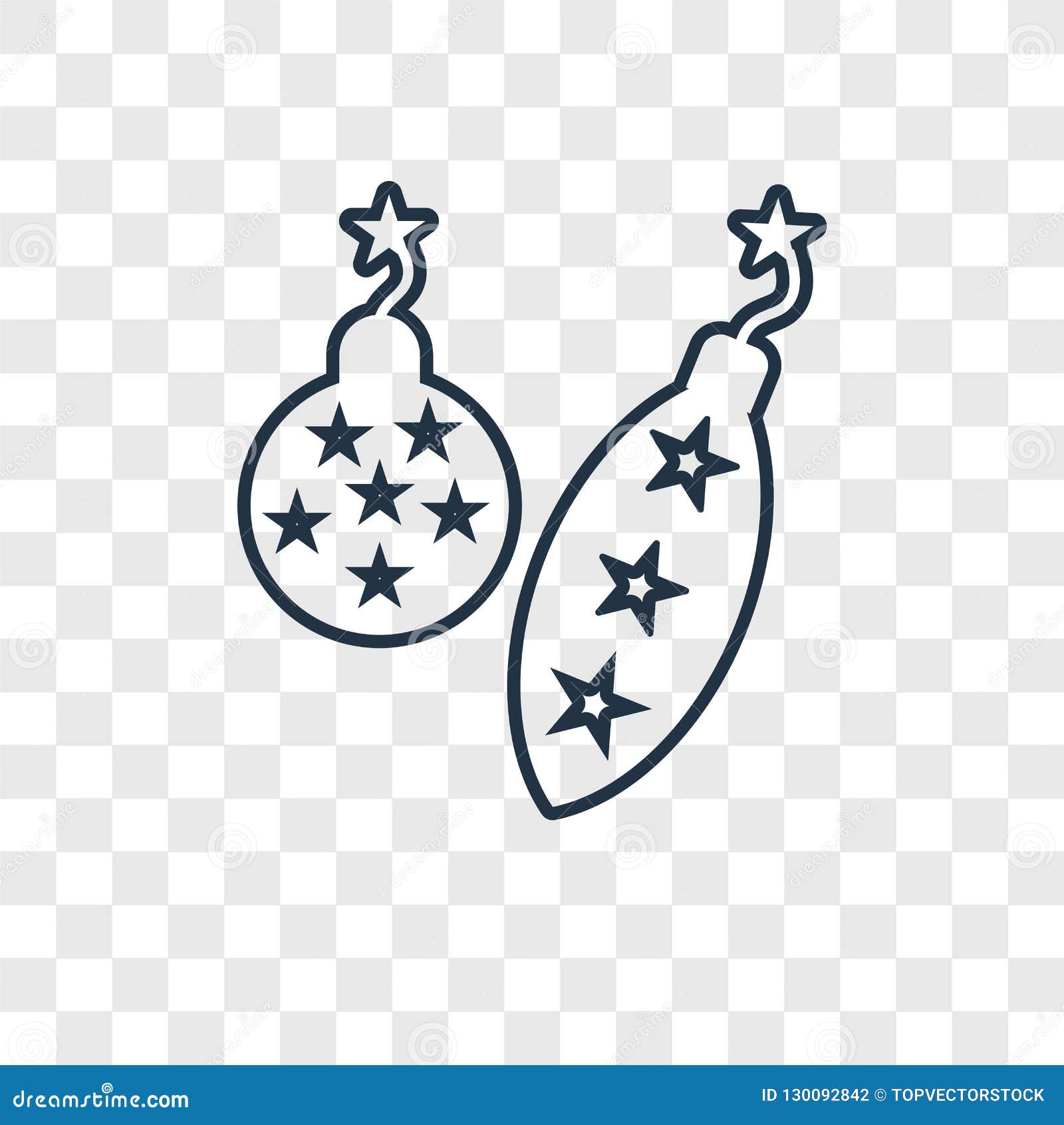 Bauble Concept Vector Linear Icon Isolated on Transparent Background ...